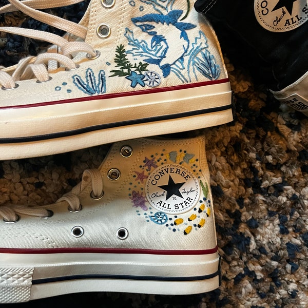 Custom Embroidered Converse High Tops/custom Converse Chuck Taylor ...