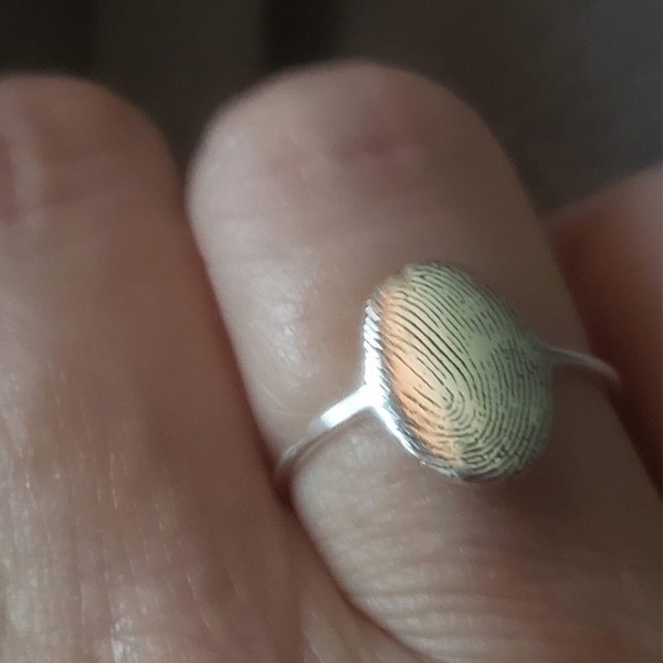 Personalized Actual Fingerprint Ring • Custom Silver Jewelry • Finger ...