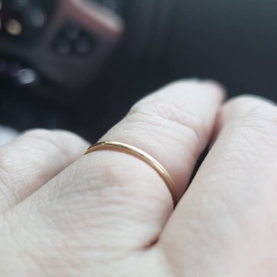 SALE 14k 10k Solid Gold Band Gold Midi Rings Gold Stacking Rings Gold Pinky Rings Thin Gold ...