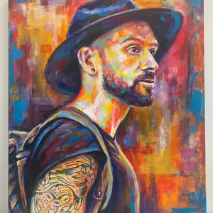 Colorful Custom Soldier Portrait Painting on Canvas. Veteran Painting ...