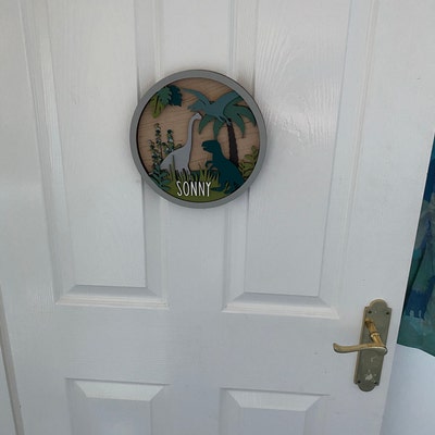 Personalised Dinosaur Themed Door Plaque/bedroom Decor - Etsy