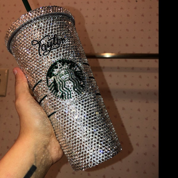 BLING STARBUCKS Coffee Cold Cup / Mug / Tumbler With Swarovski Crystal ...