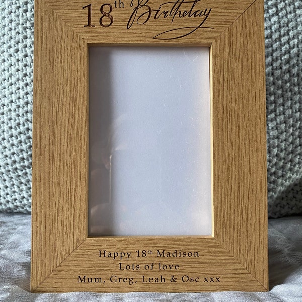 Happy Birthday Frame, Any Age Birthday Wood Photo Frame, Milestone ...