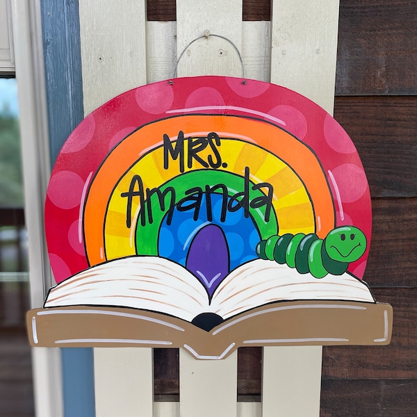 TEMPLATE, Teacher Door Hanger Template, Rainbow Door Hanger Template ...