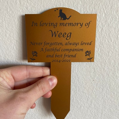 Memorial Name Plate Brass Colour Coffin Urn Name Plate Memorial Funeral ...