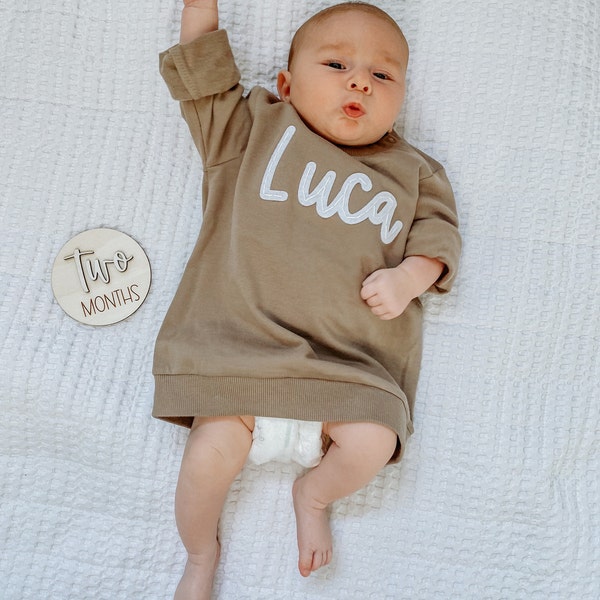 Custom Hand-embroidered Baby Toddler Sweatshirt | Personalized Baby ...