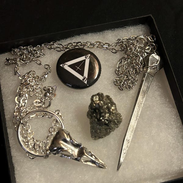 Morgana - Necklace - Choker - Bird - Skull - Lariat - Pendant - Witchy ...