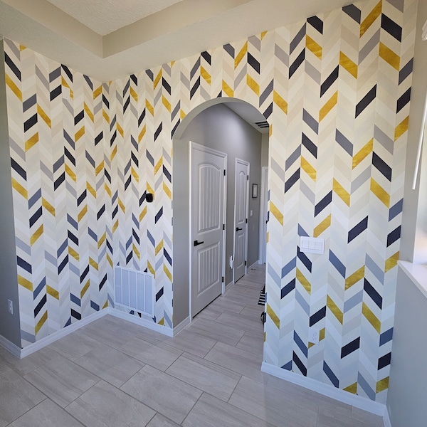 Colorful Geometric Lines Rectanges Shapes Modern Wallpaper Self ...