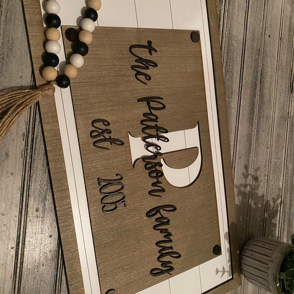 Rectangular Shiplap Initial Name Sign File SVG, Glowforge ...