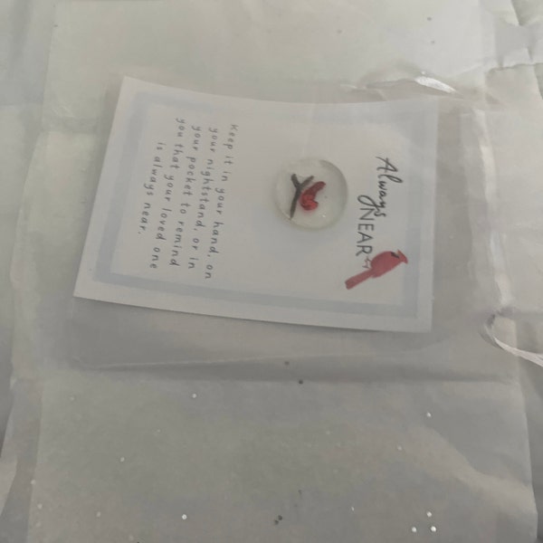 Cardinal Always Near Glass Gem - Pocket Token, Angelversary ...