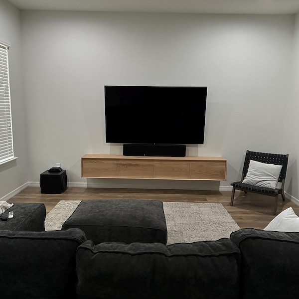 Walnut Floating Media Console - Etsy