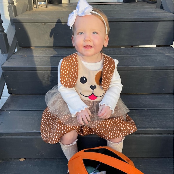 Puppy Dog Girls Dress, Toddler Puppy Dress, Infant Puppy Outfit, Kids ...