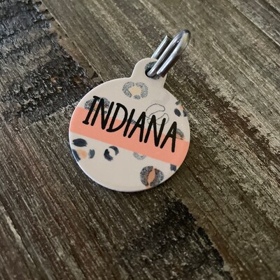 Coral Floral Dog Tag Double Sided customized Dog Tag custom - Etsy