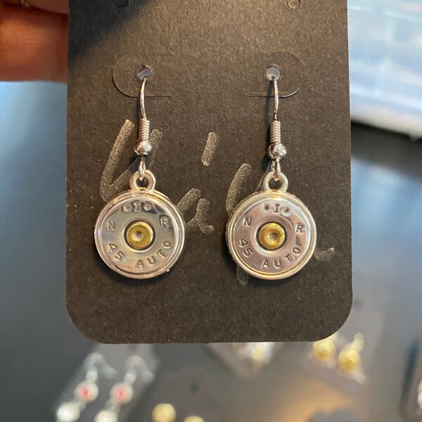 Bullet Earrings, 45 Caliber, Bullet Jewelry, Stud Earrings, Real ...