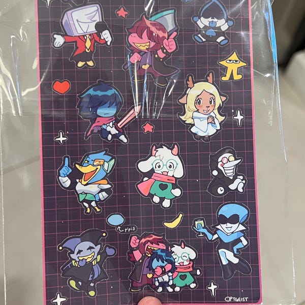 Deltarune Sticker Sheet: Handmade Vinyl Decals, Laptop Stickers - Etsy