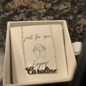 Custom Name Necklace by Caitlyn Minimalist Sparkle Twist - Etsy