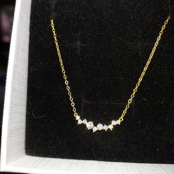 Elegant Diamond Smile Necklace for Wedding •minimalist Diamond Necklace ...