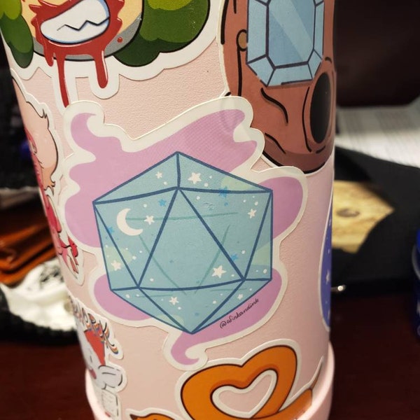 D20 Dungeons and Dragons - Magic - Vinyl Die-cut Stickers - 3" - Blue ...