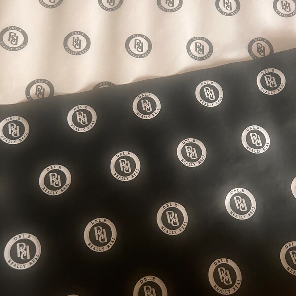 Logo Branded Packaging Black Tissue Paper | Branded Tissue Paper Sheets ...