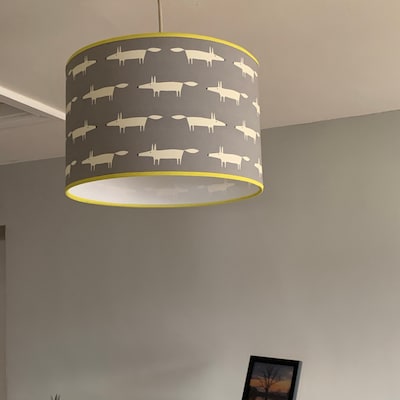 Scion Little Fox Fabric Lampshade in Grey and Snow - Etsy UK