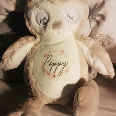 Personalised Owl Teddy, New Baby Gift, Customised Plush Soft Toy, Your ...