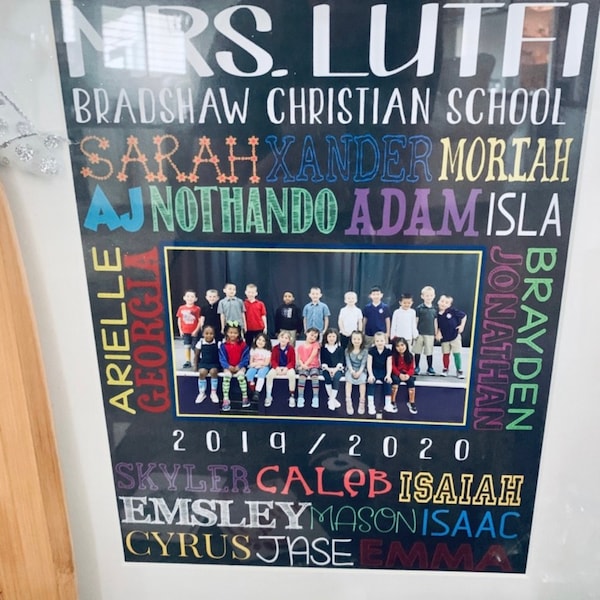 TEACHER SUBWAY ART ~ Personalized Custom Printable Gift ~ End of Year ...