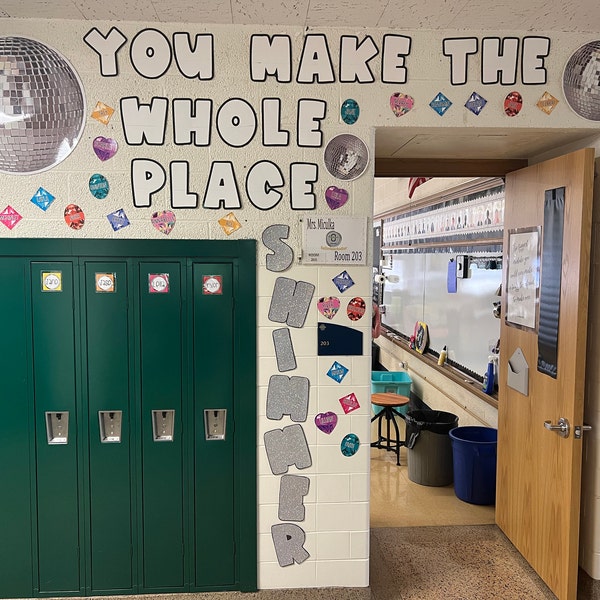 Retro Black and White Bulletin Board Letters Retro Classroom Retro ...