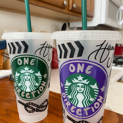 One Direction Starbucks Cup 1D Tattoo Cold Cup 1d Coffee Cup Reusable ...