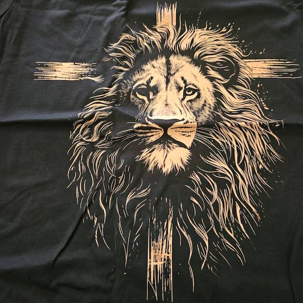 Lion Christian Cross Shirt Lion of Judah Tshirt Faithful Bible Verse ...
