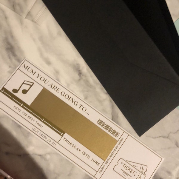 Personalised Event Foiled Ticket, Custom Souvenir Golden Foil Ticket ...