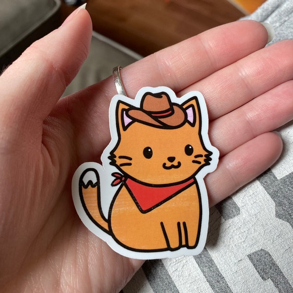 Cowboy Cat Sticker - Etsy