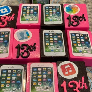 Cell Phone iPhone EDIBLE Cake Topper Image Frosting Sheet, iPhone Cake ...