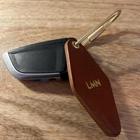 Vintage Leather Hotel Key With Brass Oval Key Ring, Personalized ...