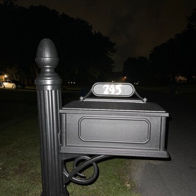 Mailbox Address Number Plate 2 With Brass Numbers - Etsy