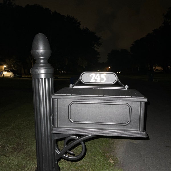 Mailbox Address Number Plate 3 With Brass Numbers | Rust-proof Cast ...