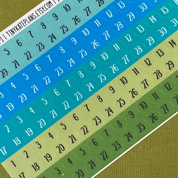 Tiny Dot Date Cover Planner Stickers, Mini Date Circle Calendar Planner ...