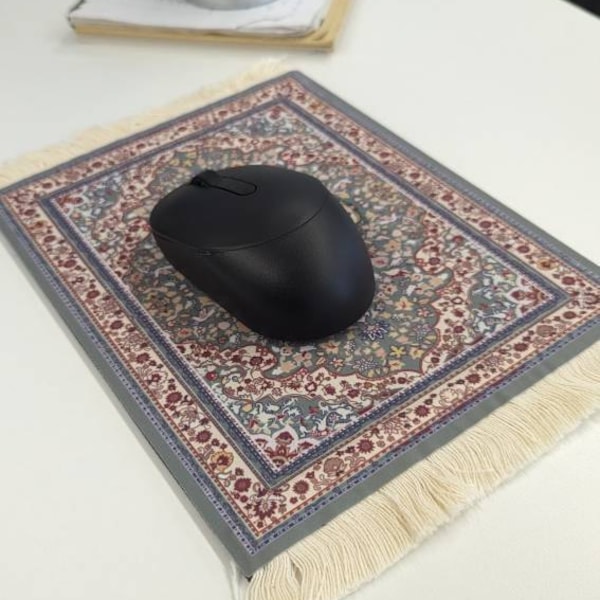 Handmade Rug Mouse Pad Vintage Carpet Rubber Mousemat for Home Office ...