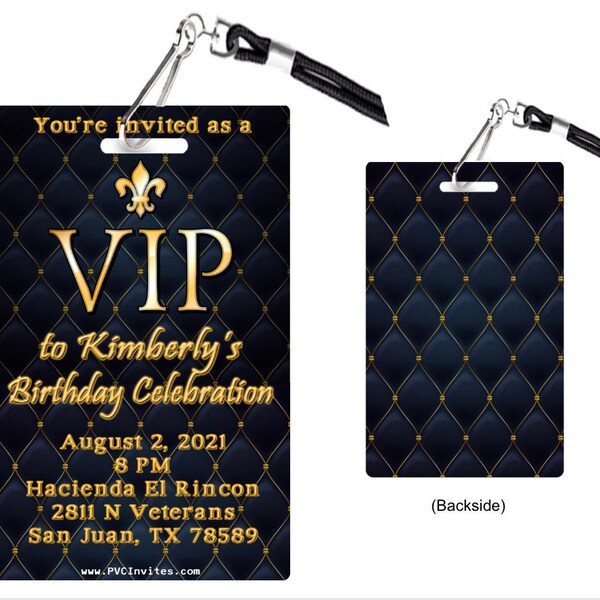 VIP Pass Birthday Invitation PLASTIC VIP Pass Birthday, Vip Pass ...