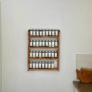 18 Wide Elegant 6-shelf Brass Rod Spice Rack Wall Mounted or Countertop ...