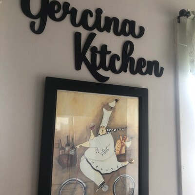 Custom Kitchen Sign. Personalized Kitchen Sign. Wood Word Cutouts ...