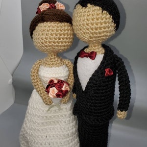 Loving Bride & Groom Amigurumi Crochet Doll Pattern Engagement Couple ...