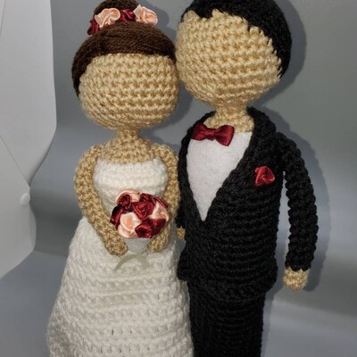 Loving Bride & Groom Amigurumi Crochet Doll Pattern Engagement Couple ...