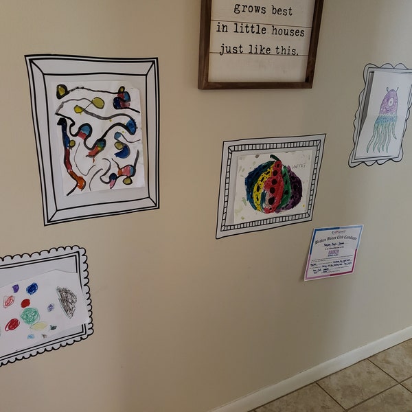 Kids Art Display Frames - Photo Frames - Wall Stickers - Peel and Stick ...