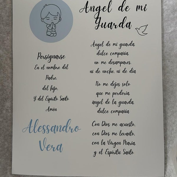 Angel De Mi Guarda Print: Spanish Guardian Angel Decor (digital ...