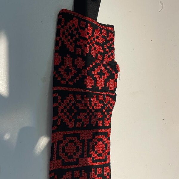 Red Embroidered Shawl Scarf Wrap Palestine Jordan Heritage Traditional ...