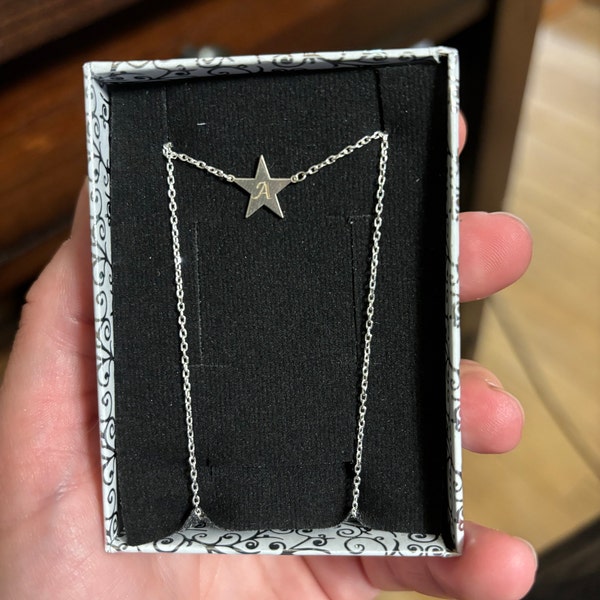 Personalized Engraved Star Necklace, Customized Engraved Star Pendant ...