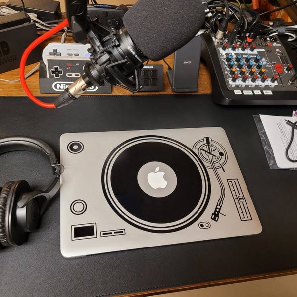 DJ Turntable - Mac Apple Logo Cover Laptop Vinyl Decal Sticker MacBook ...