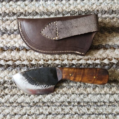 Jeff White Comanche Kephart Knife With Curly Maple Handle and Sheath - Etsy