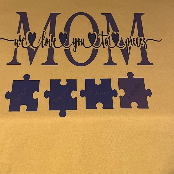 Mom We Love You to Pieces Svg , Personalised Family Svg, Mother's Day ...