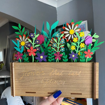 DIY 3D Layered MDF Flower Pot, Make Your Own Flower Pot, Flower Window ...